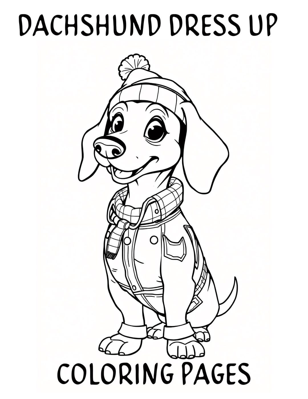 75 Cute Daschund (doxie) Dress up Coloring Pages, Coloring Book, Adult ...
