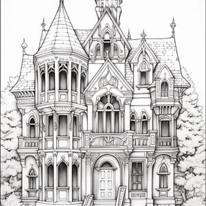 50 Gothic Architecture Coloring Pages, Coloring Book, Adult Coloring ...