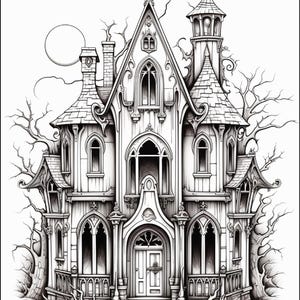 50 Gothic Architecture Coloring Pages, Coloring Book, Adult Coloring ...