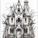 50 Gothic Architecture Coloring Pages, Coloring Book, Adult Coloring ...