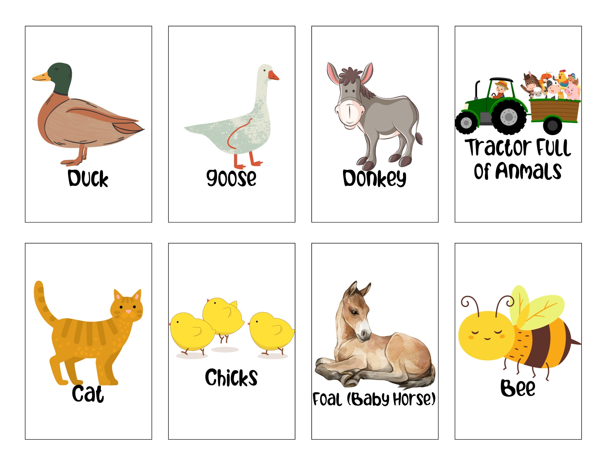 Farm Animal Bingo Printable | Kids Party Game | Fun Learning Activity ...