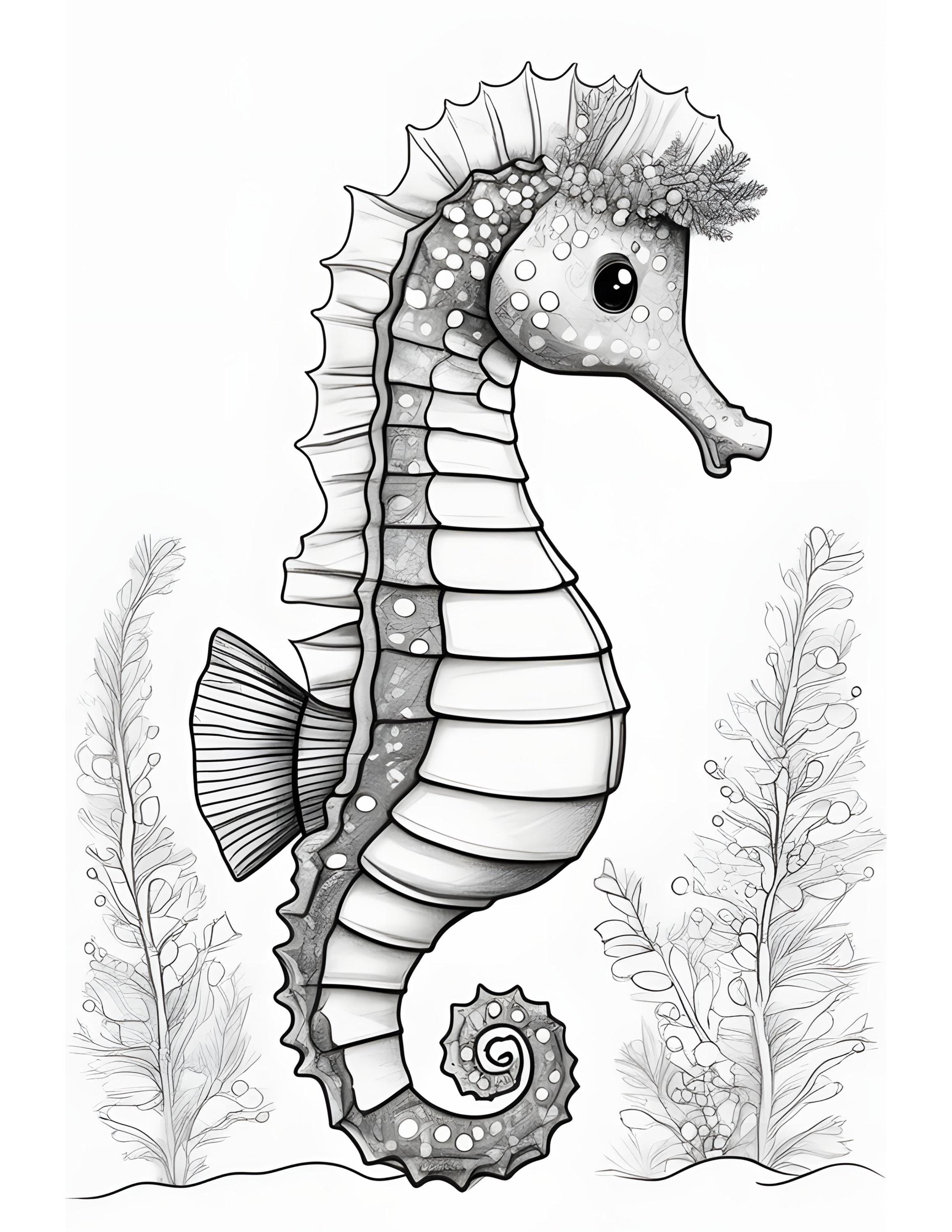 48 Marine Animals Coloring Pages, Sea Animals, Coloring Book, Adult ...