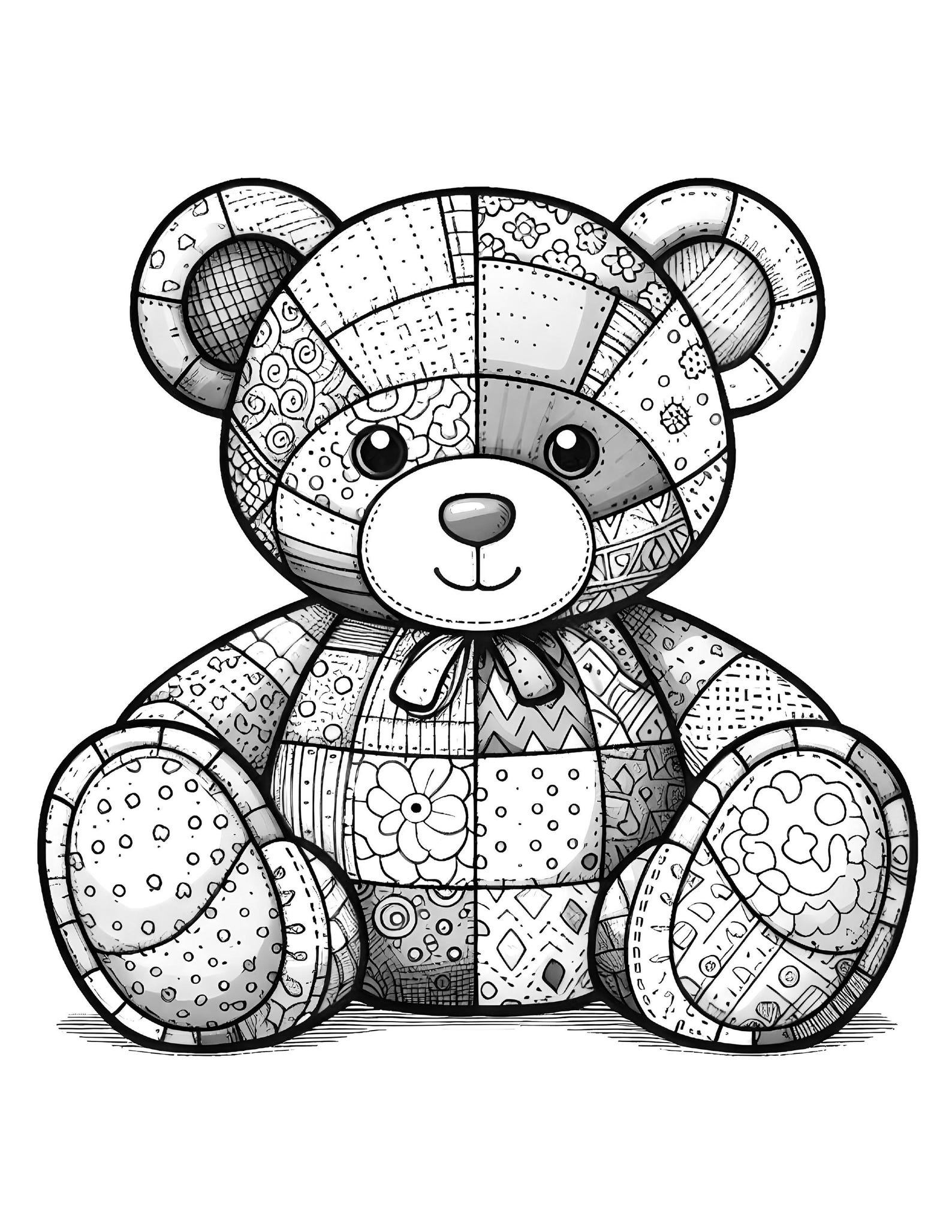 65 Patchwork Toy Animals Coloring Pages, Coloring Book, Adult Color ...