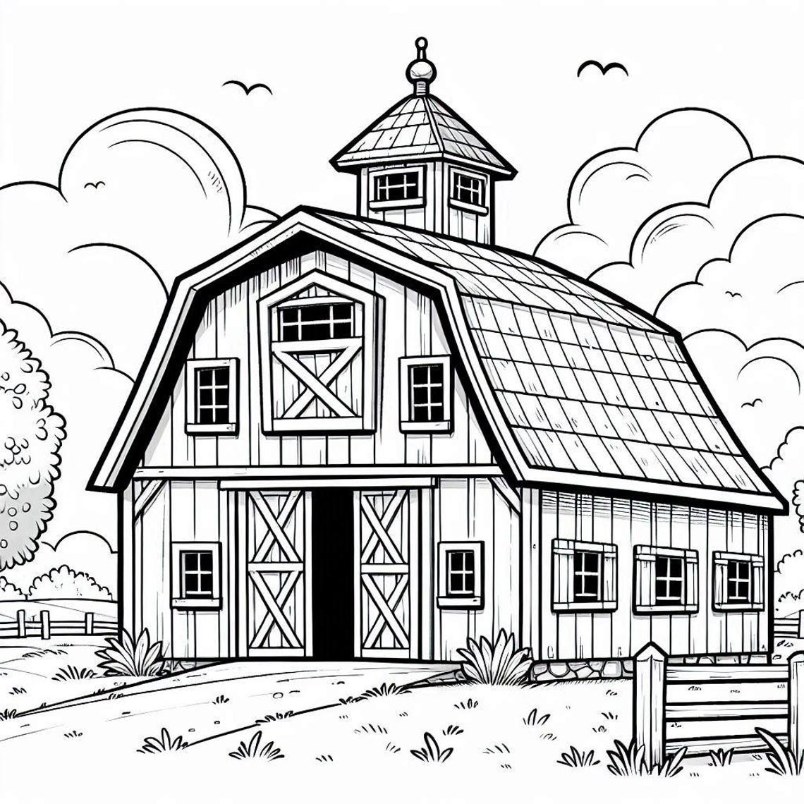 Fancy Barns Coloring Pages | 35 Printable Pages | Adult & Kids Coloring ...