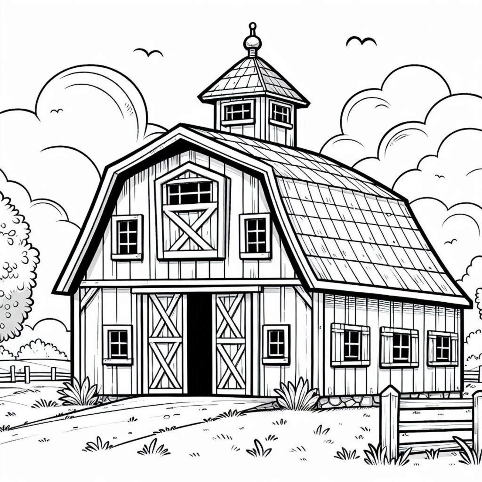 35 Fancy Barns Coloring Pages, Coloring Book, Adult Coloring Book, Kids ...