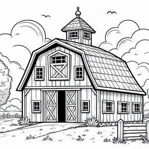 Fancy Barns Coloring Pages | 35 Printable Pages | Adult & Kids Coloring ...