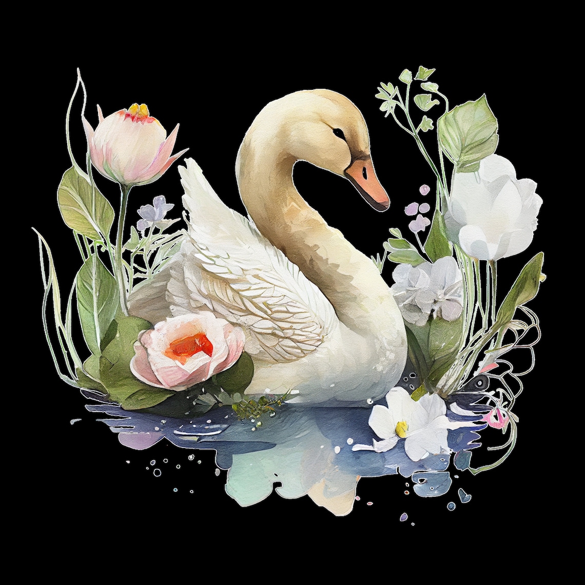 8 Swan Greeting Cards | Printable 4x6 Blank Animal Cards | Canva & PDF ...