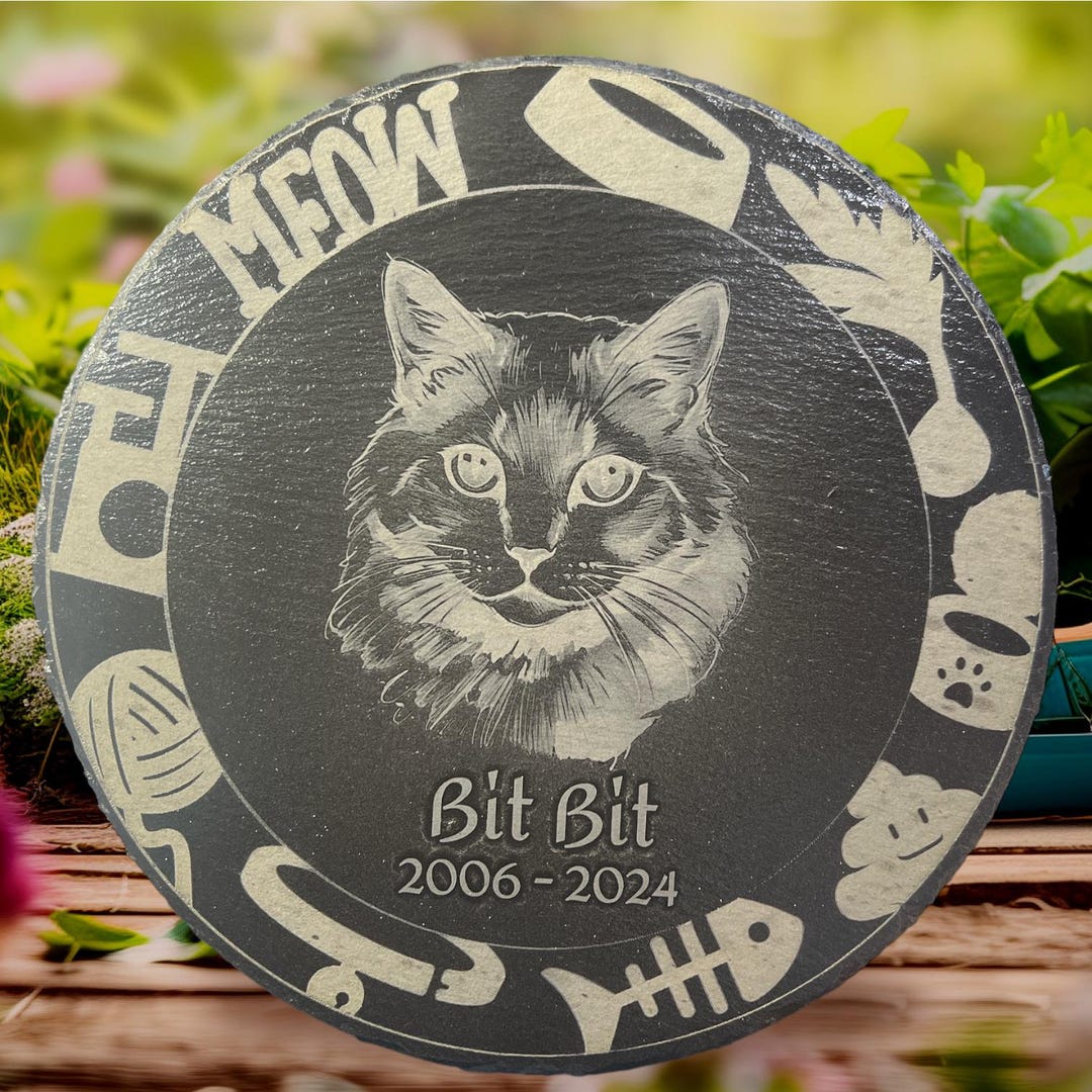 Personalized Pet Memorial Stone – Custom Engraved Cat Tribute Plaque - Etsy