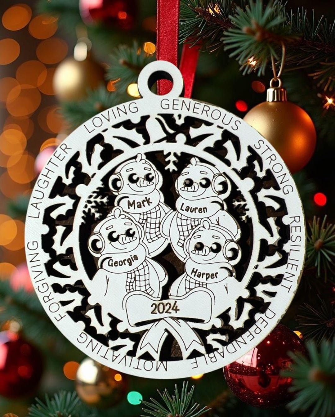 3.5" Custom Snowman / Snow People Family Christmas Ornament ...