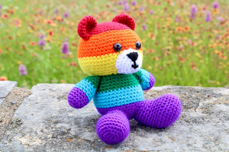 Rainbow Teddy Bear Etsy