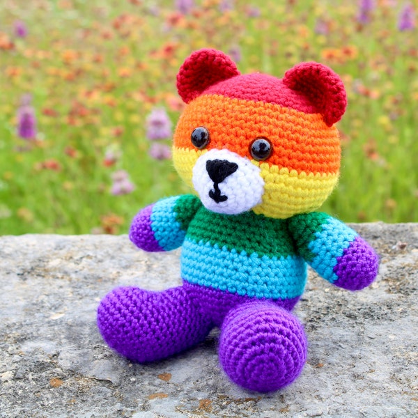 Rainbow Teddy Bear - Etsy