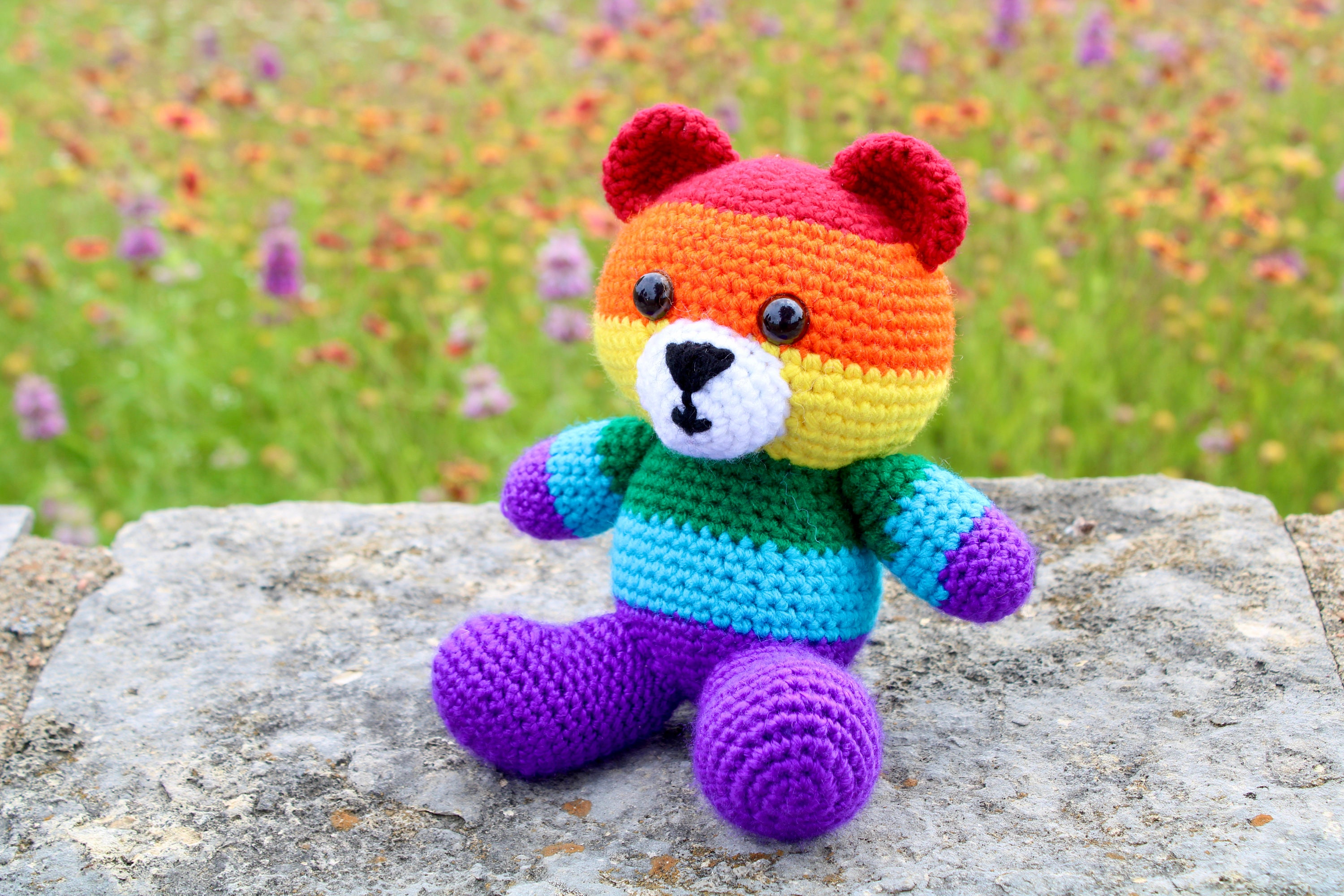 Rainbow Teddy Bear - Etsy