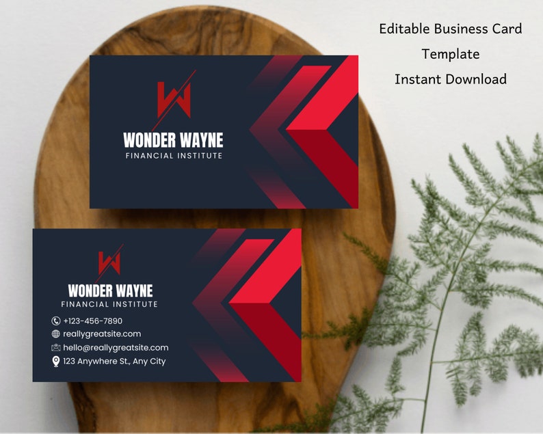 Printable Business Card Template | Editable Business Card Template ...