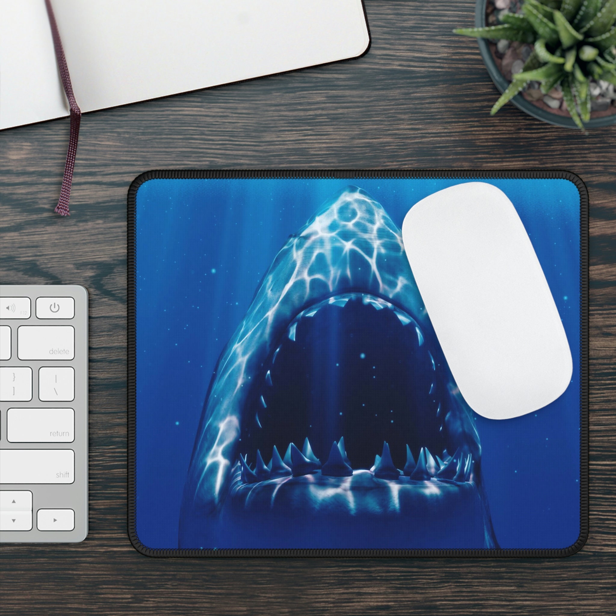 SHARK Gaming Mouse Pad, Great White Shark Mouse Pad, Shark Jaws, Hungry ...