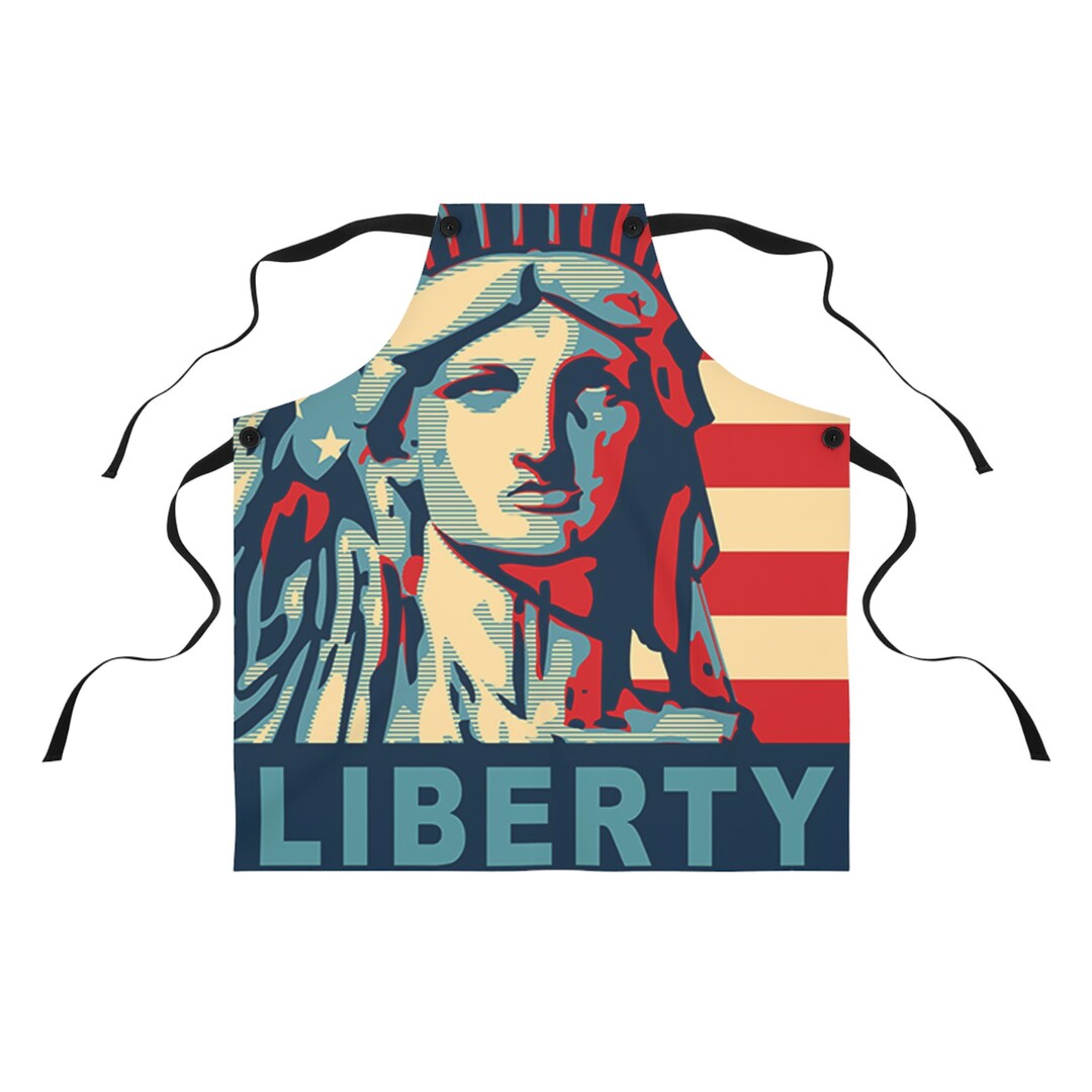 4th of July Apron, Liberty Apron, Patriotic Apron, Statue of Liberty ...