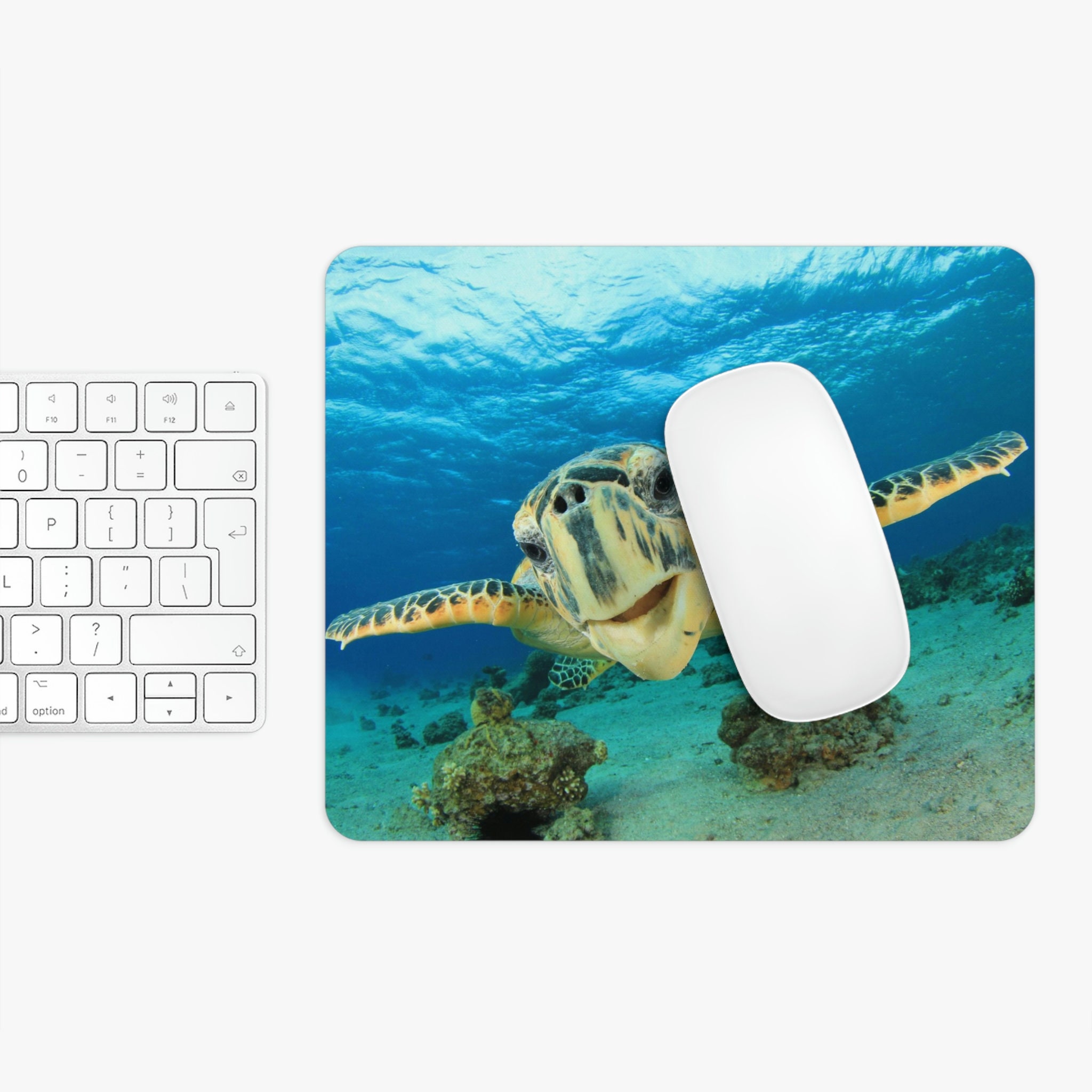 Mouse Pad -hawksbill Turtle Underwater, Turtle Mousepad, Mousepad Gift ...