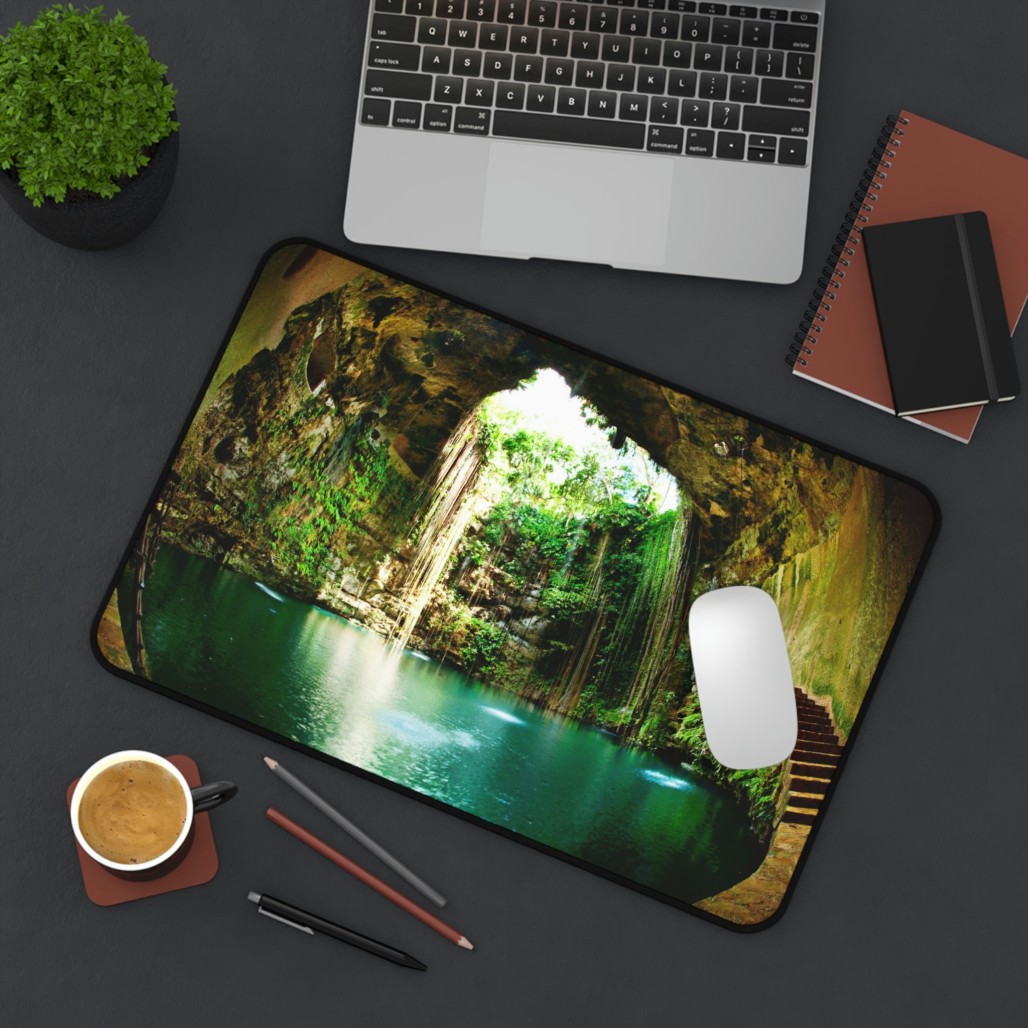 Ik-kil Cenote Desk Mat, Ik-kil Cenote Desk Pad, Desk Mat of Ik-kil ...