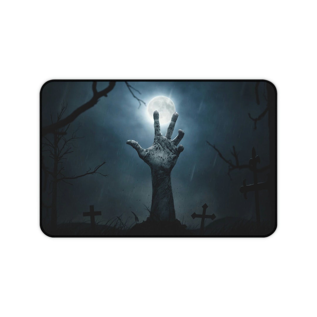 Zombie Desk Mat, Zombie Rising From the Grave Desk Mat, Halloween Desk ...