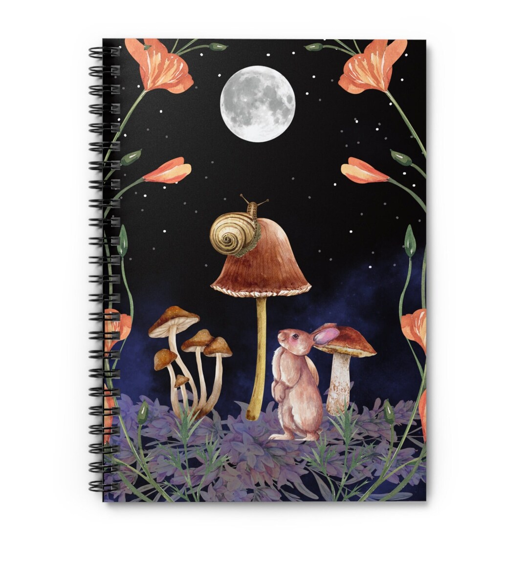 Snail and Mushroom Cottage Core Spiral Notebook, Mushroom Cottage Core ...