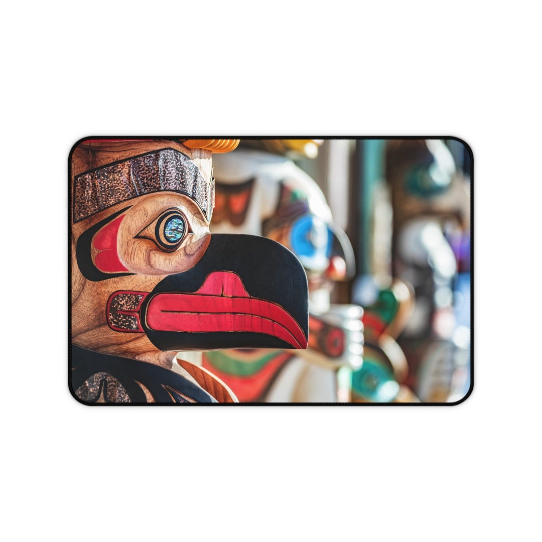 Desk Mat - Alaska Totem Pole, Totem Pole Carving, Eagle Totem Pole ...