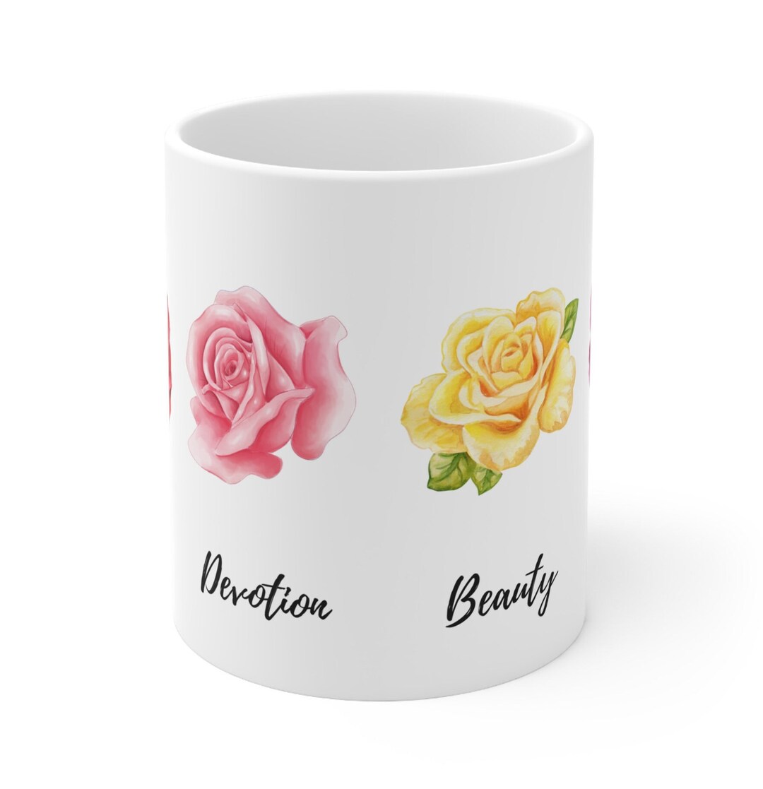 June Birth Flower Mug, Rose Birth Flower Gift, Mother's Day Gift, Rose ...