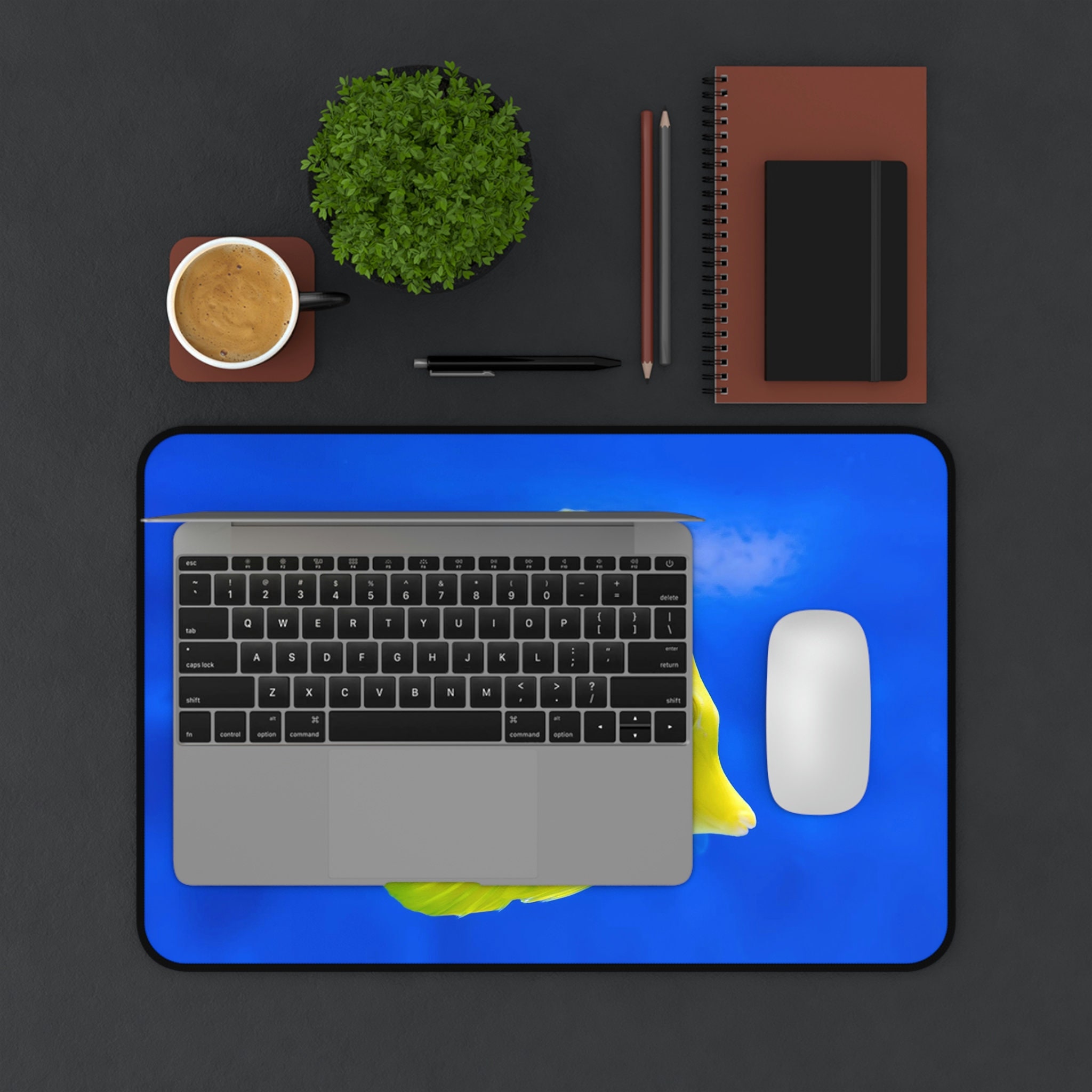 Yellow Tang Desk Mat, Aquarium Dish Desk Mat, Marine Fish Desk Mat ...