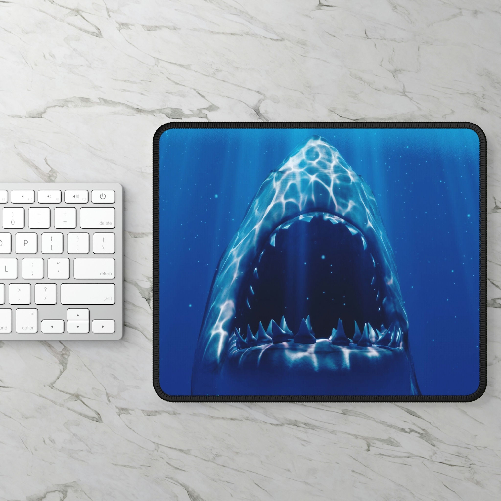 SHARK Gaming Mouse Pad, Great White Shark Mouse Pad, Shark Jaws, Hungry ...