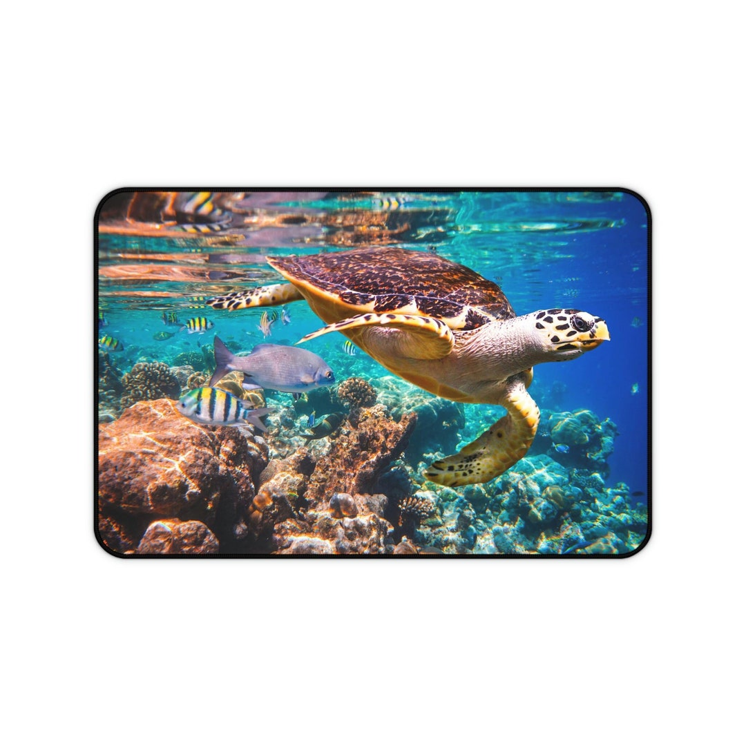 Desk Mat - Hawksbill Turtle off the Maldives in the Indian Ocean ...