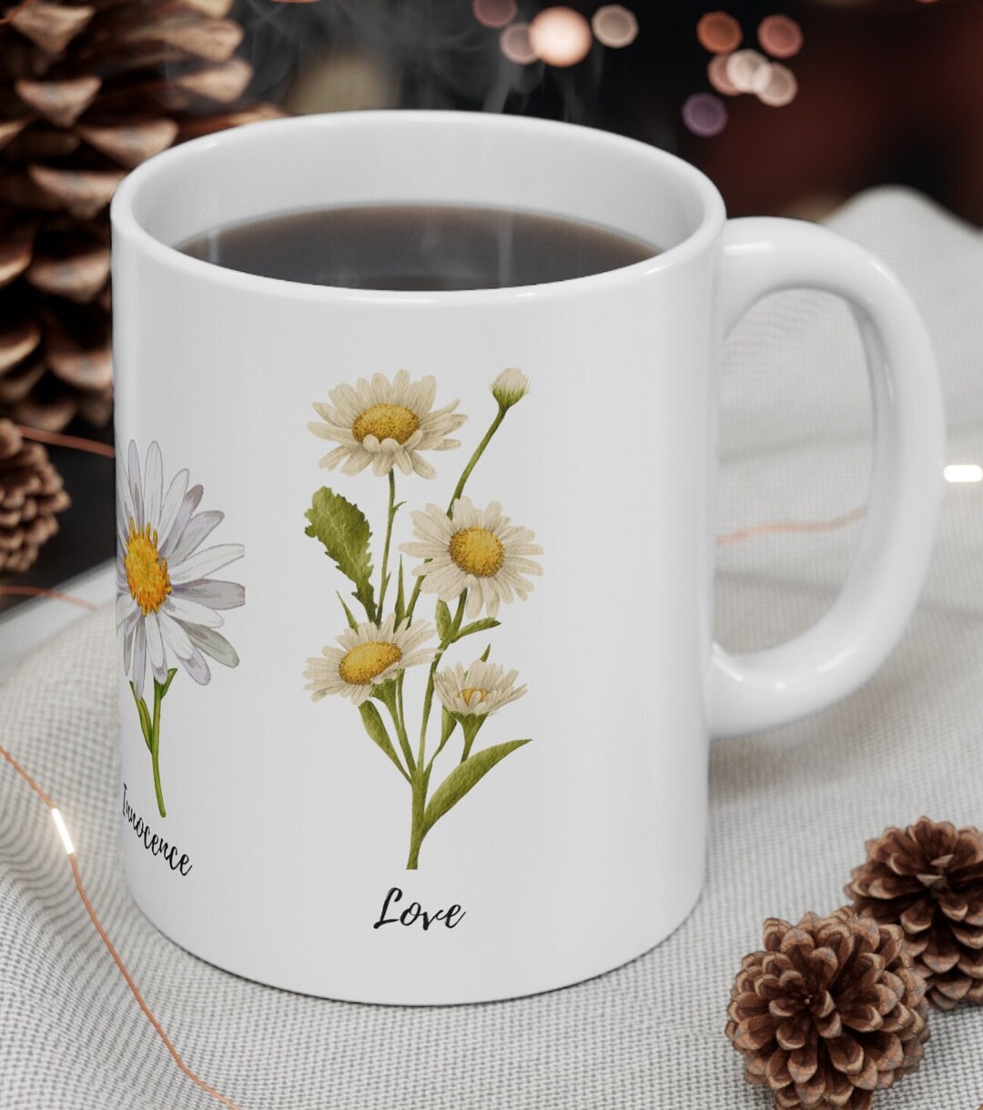 April Birth Flower Mug, Daisy Coffee Mug, Mother's Day Gift, Plant Mom ...