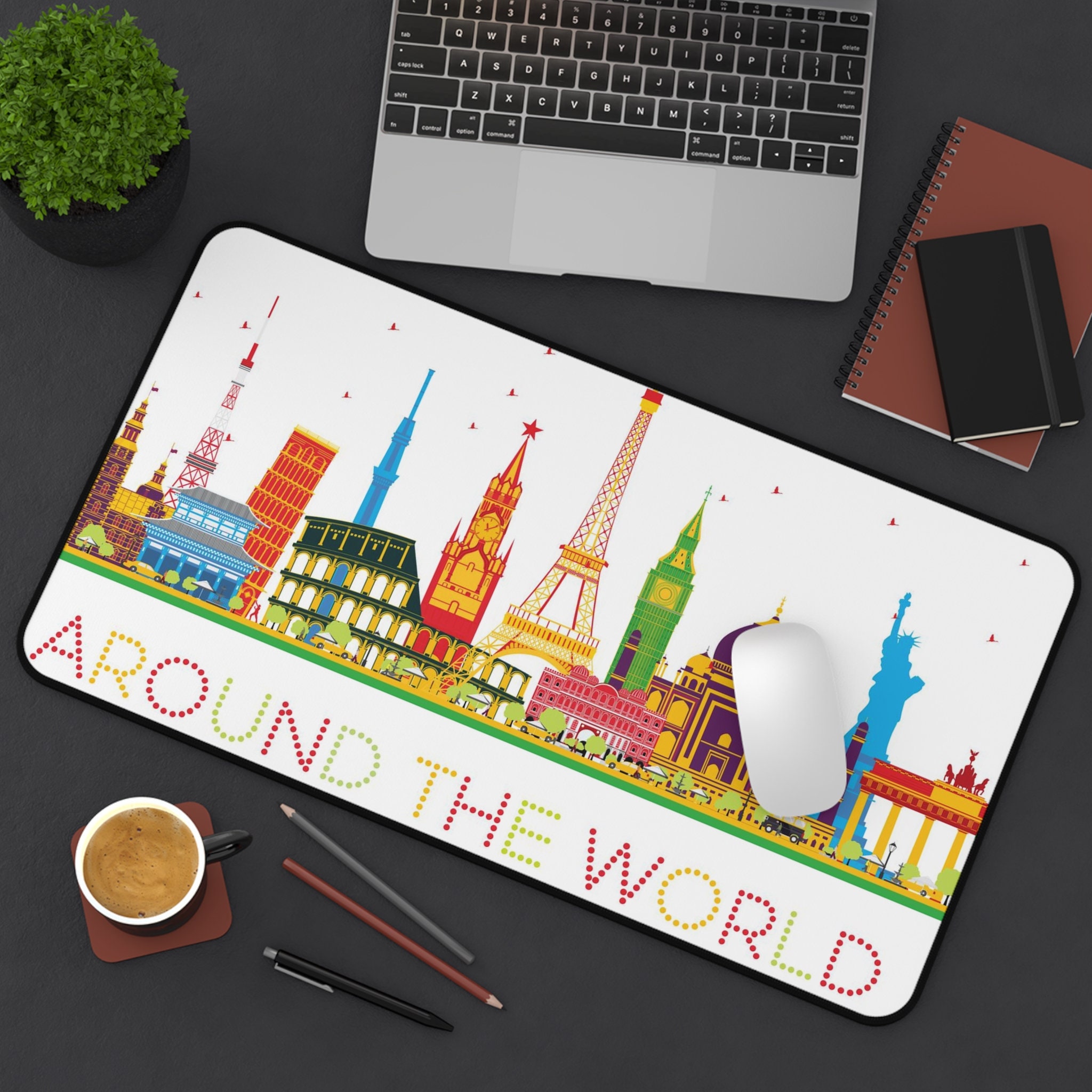 Desk Mat World Landmarks, Major Landmarks Desk Mat, Tourist Attractions ...