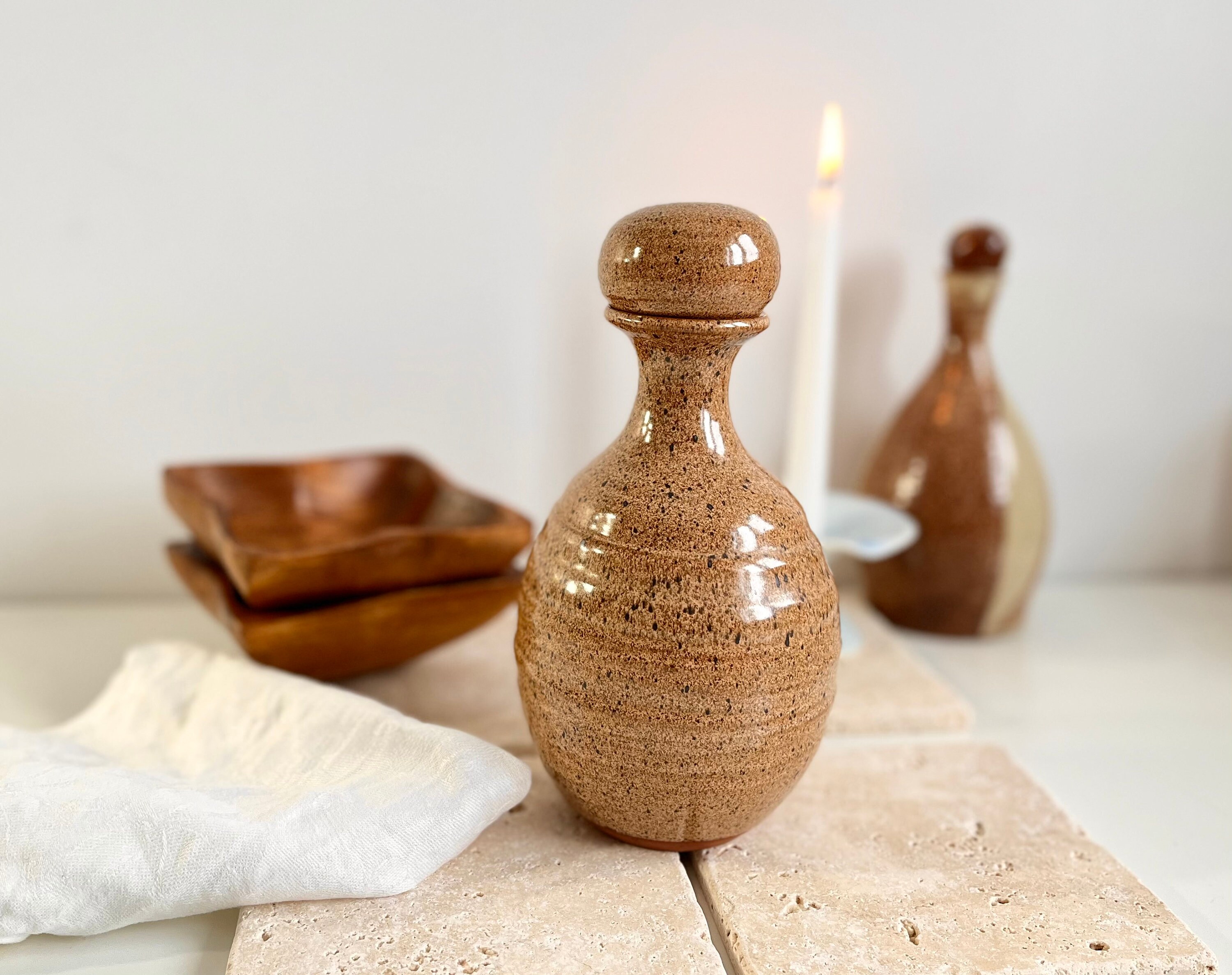 Vintage Studio Pottery Decanter, Studio Pottery Decanter, Artist Signed ...