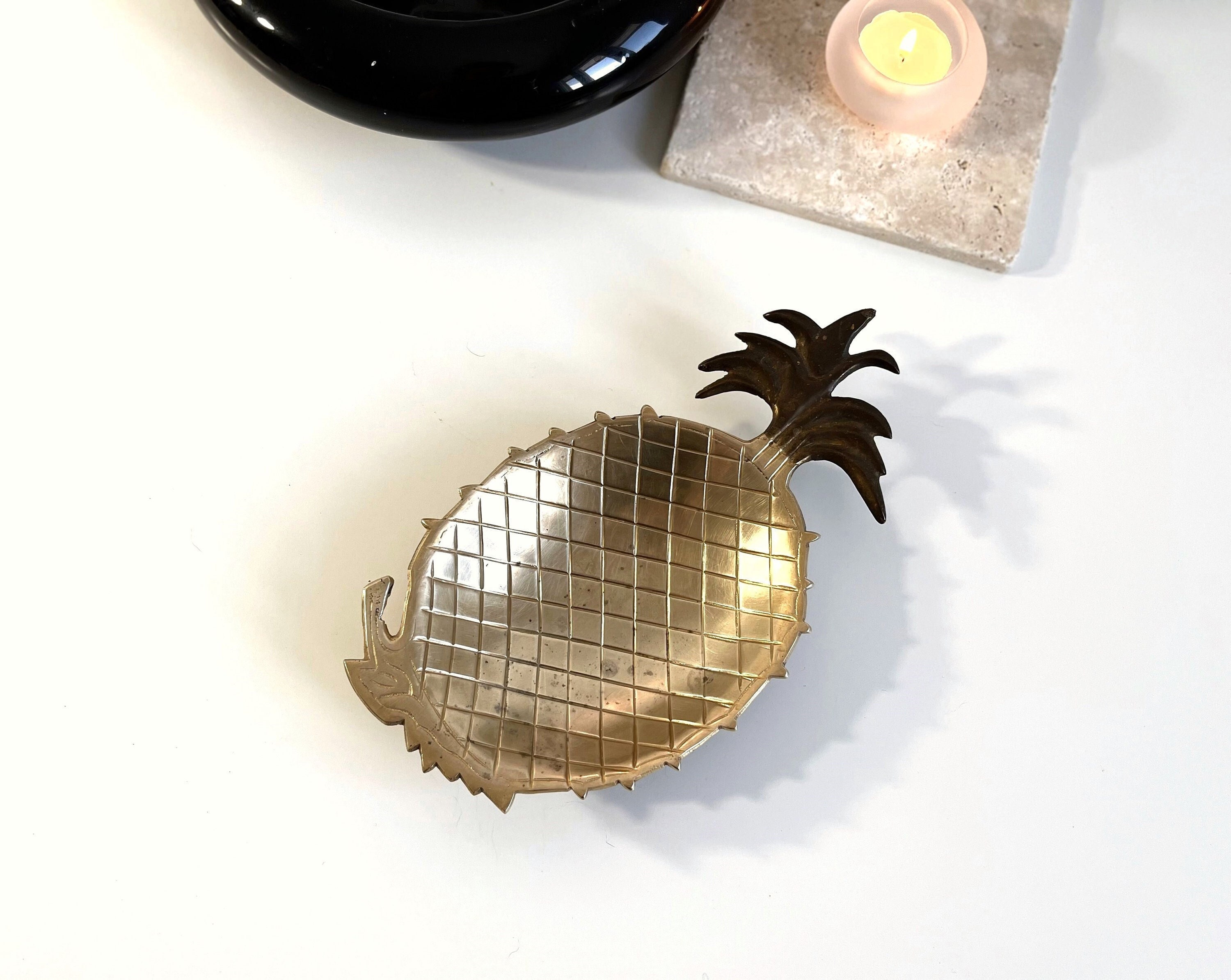 Vintage Brass Pineapple Trinket Dish, Brass Pineapple Jewelry Dish, Vintage Brass Trinket Dish ...