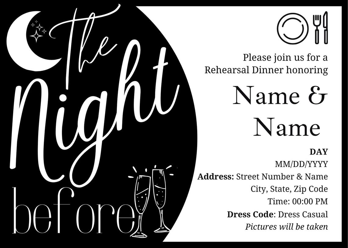 Wedding Weekend Outline - Etsy