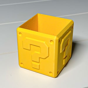 Super Mario Question Mark Block Plant Pot Cute Minimalist Planter for ...