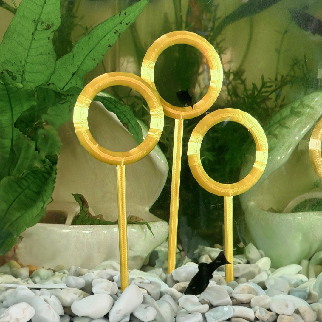 Tri-hoops Tank Betta Decor & Enrichment | Quadball Goal | ALGAE ...