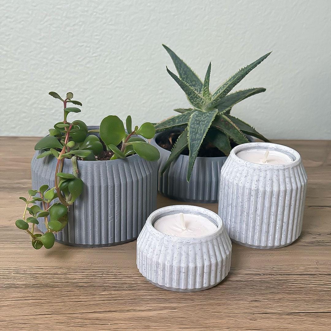 Aesthetic Minimalist Ribbed Planter Pot for Gardening Plants Indoor ...