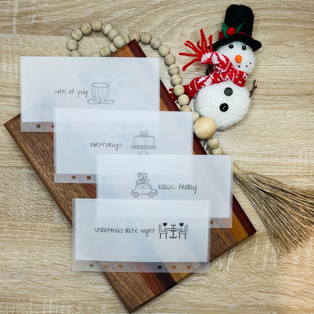 A6 Holiday Icon Cash Envelopes | Savings Binder - Etsy