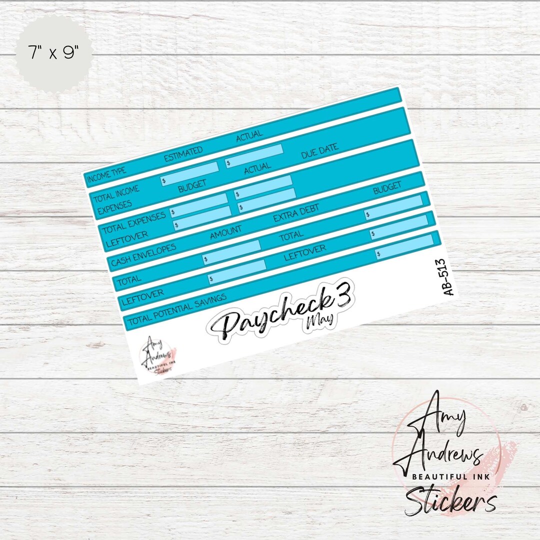 May Cash Envelope Paycheck 3 - Etsy