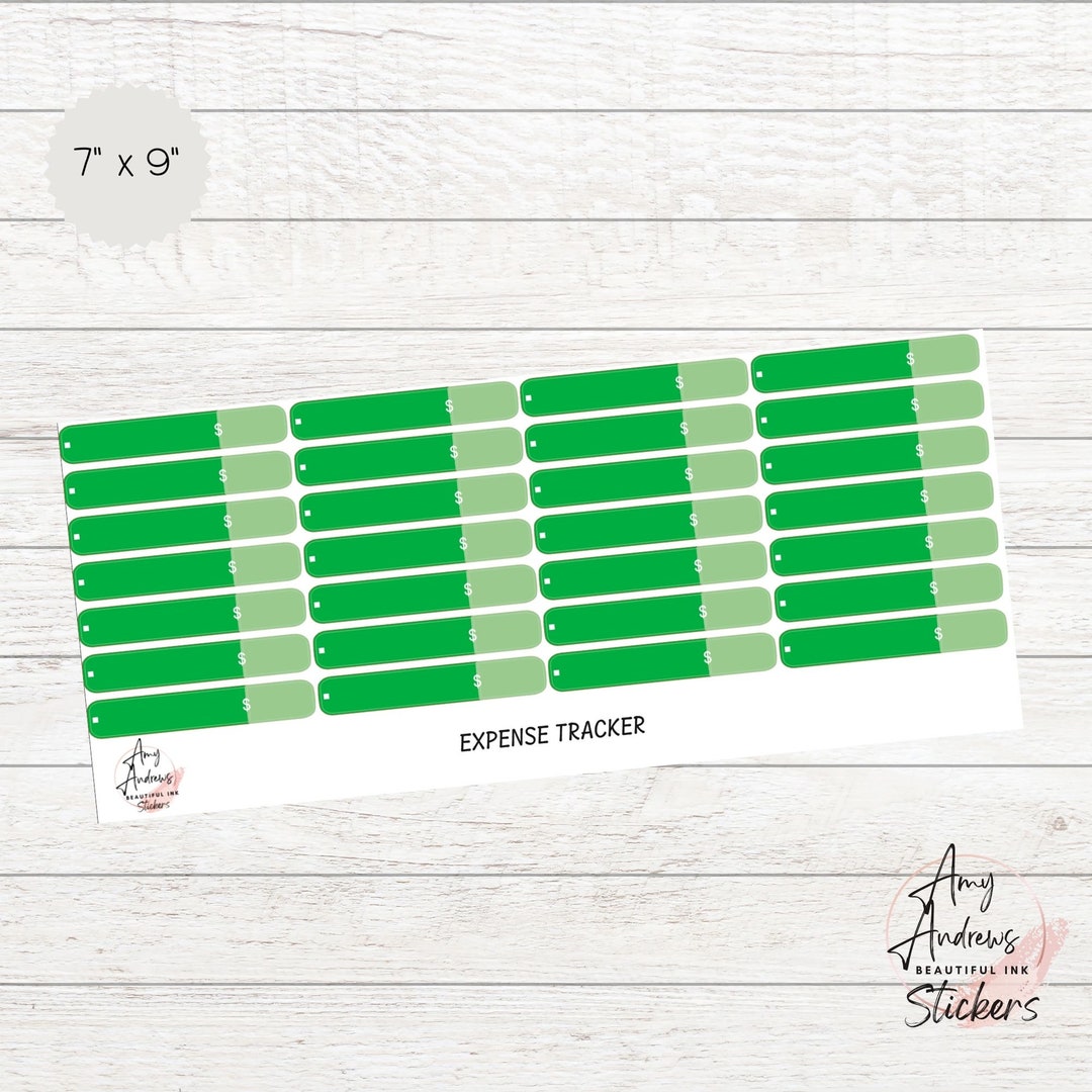 Green Expense Tracker Stickers - Etsy