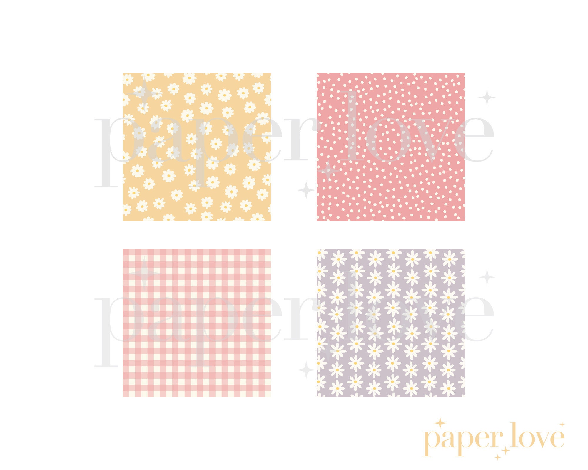 Daisy Digital Paper, Spring Daisy Floral Seamless Repeat Pattern ...