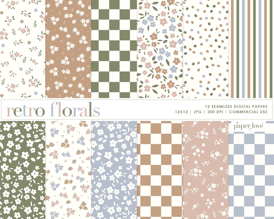 Spring Floral Digital Paper, Floral Seamless Repeat Pattern ...