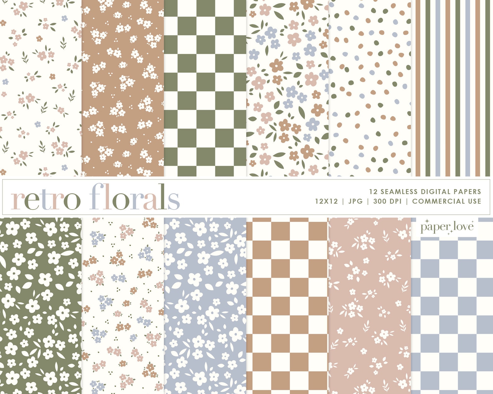 Spring Floral Digital Paper, Floral Seamless Repeat Pattern ...