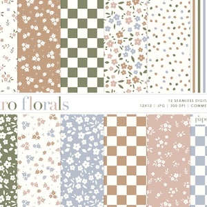 Spring Floral Digital Paper, Floral Seamless Repeat Pattern ...
