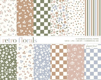 Daisy Floral Digital Paper, Daisy Floral Seamless Repeat Pattern ...