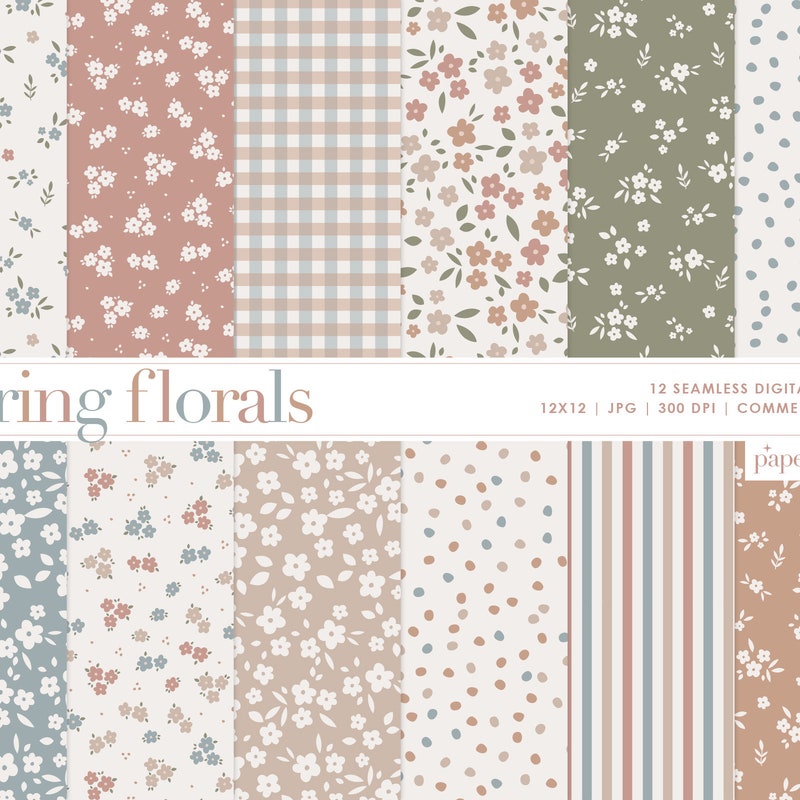 Spring Floral Paper - Etsy