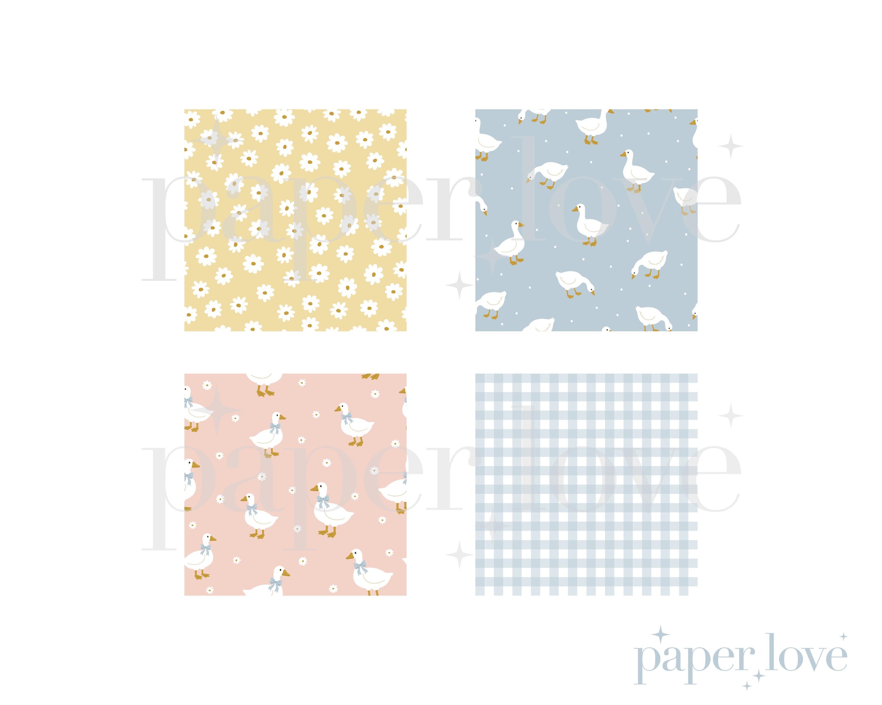Silly Goose Cute Pastel Seamless Pattern | Whimsical Animal Digital Art ...