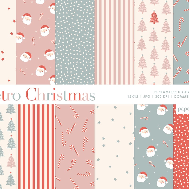 Christmas Digital Paper - Etsy