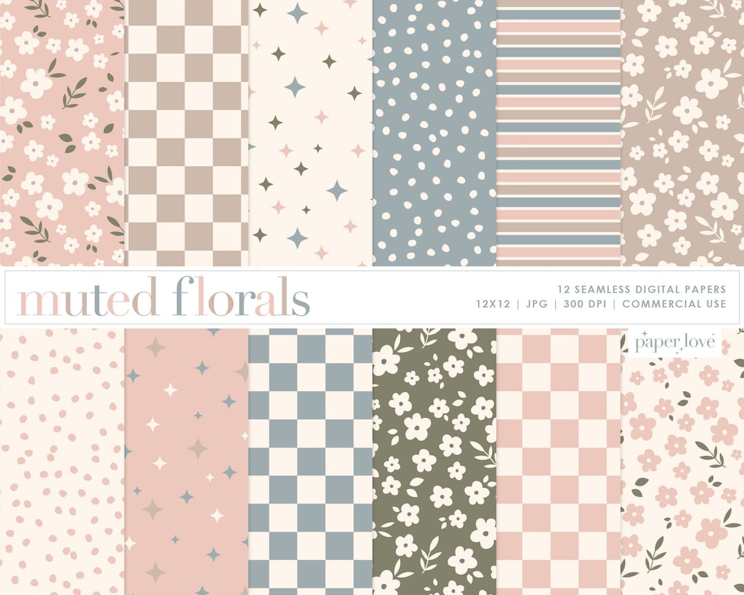 Muted Spring Floral Seamless Pattern, Boho Backgrounds, Floral Pattern ...