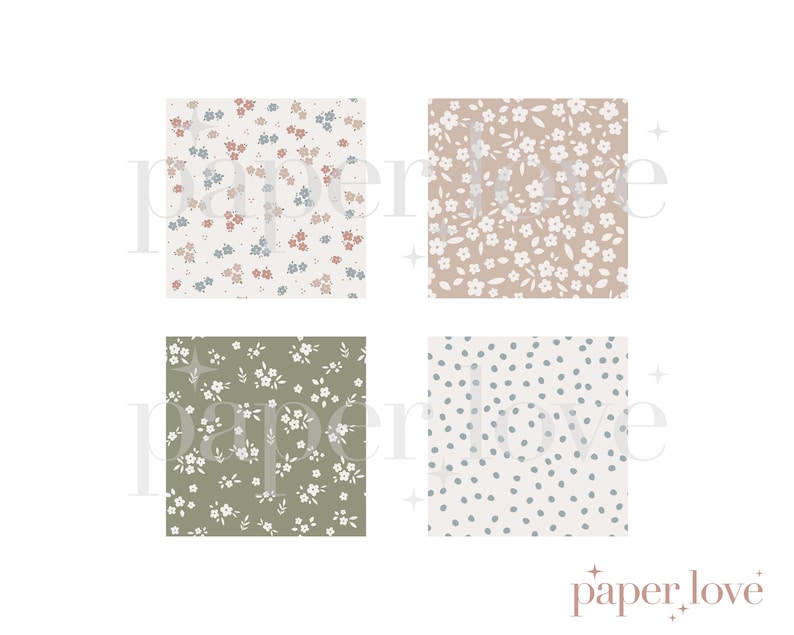 Spring Floral Digital Paper, Spring Floral Seamless Pattern ...