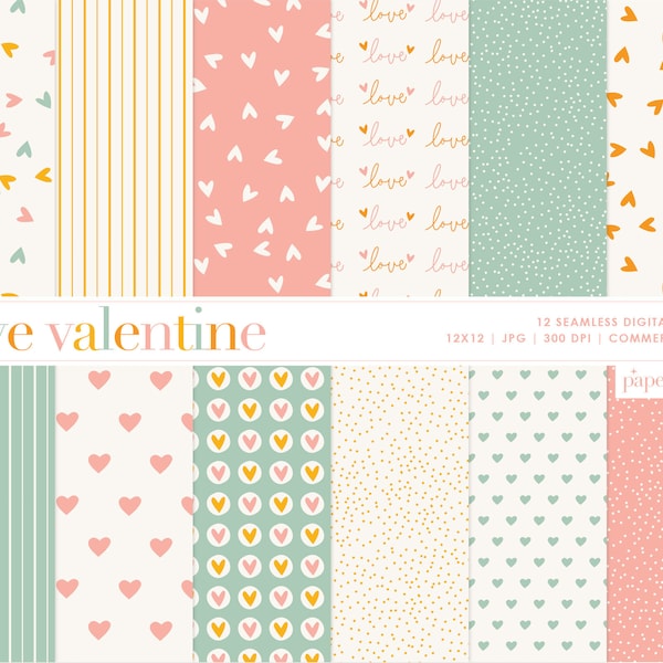 Valentine Digital Paper - Etsy